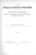 Les Sources de l'histoire du Montanisme. NS, fasc. 15. Fribourg, 1913 ...